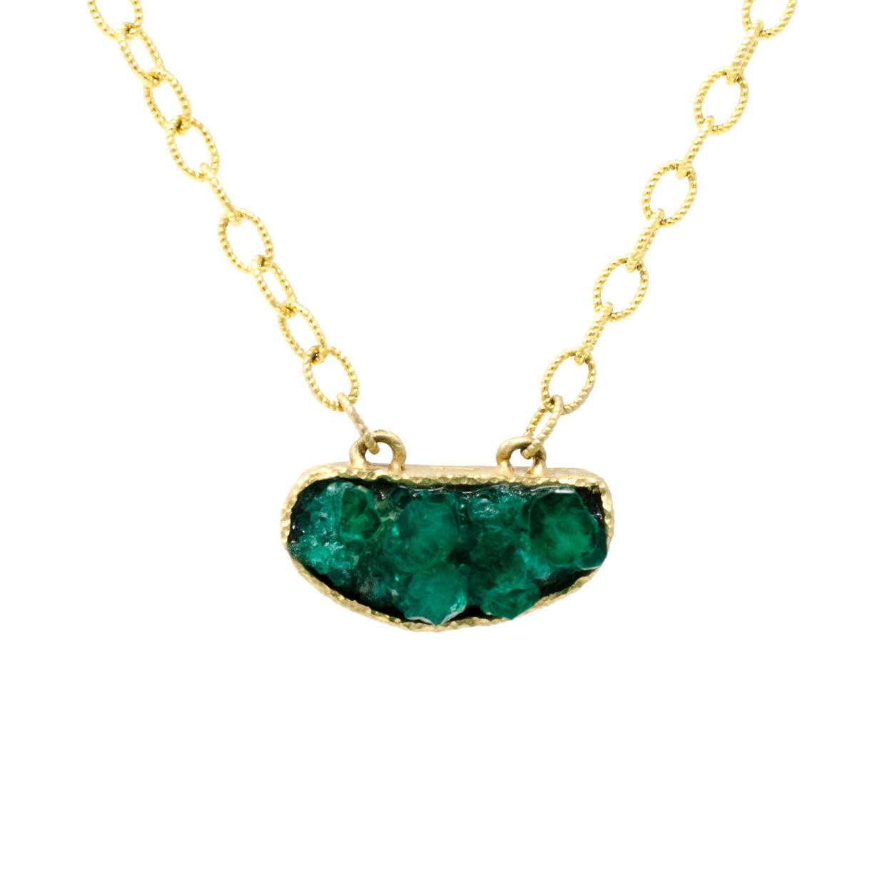 Rough cut emerald necklace store